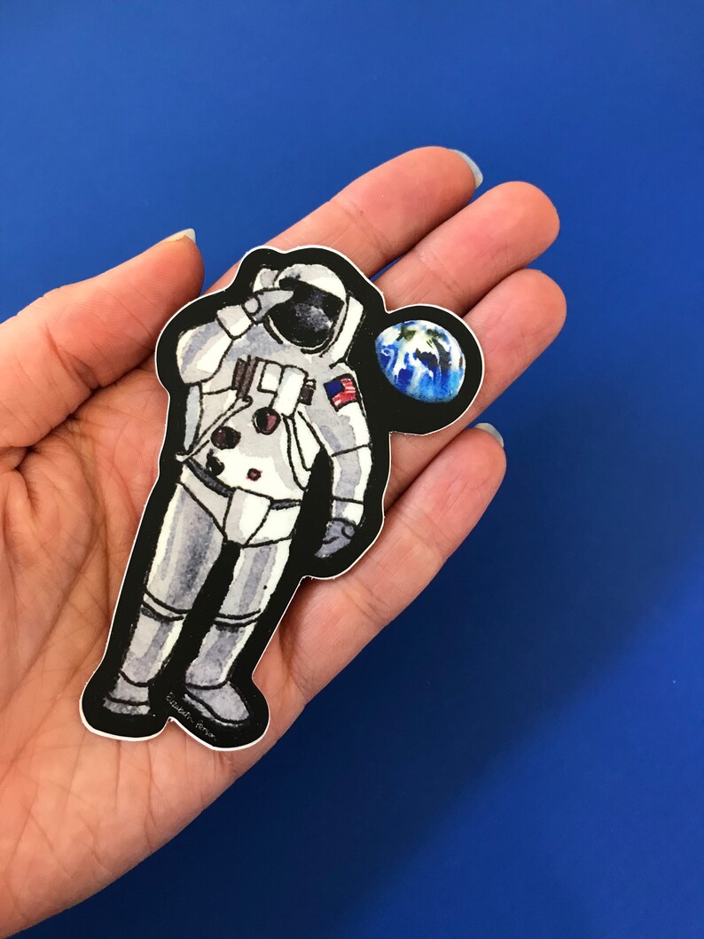 Astronaut Watercolor Vinyl Sticker Moon Landing Apollo 11 - Etsy