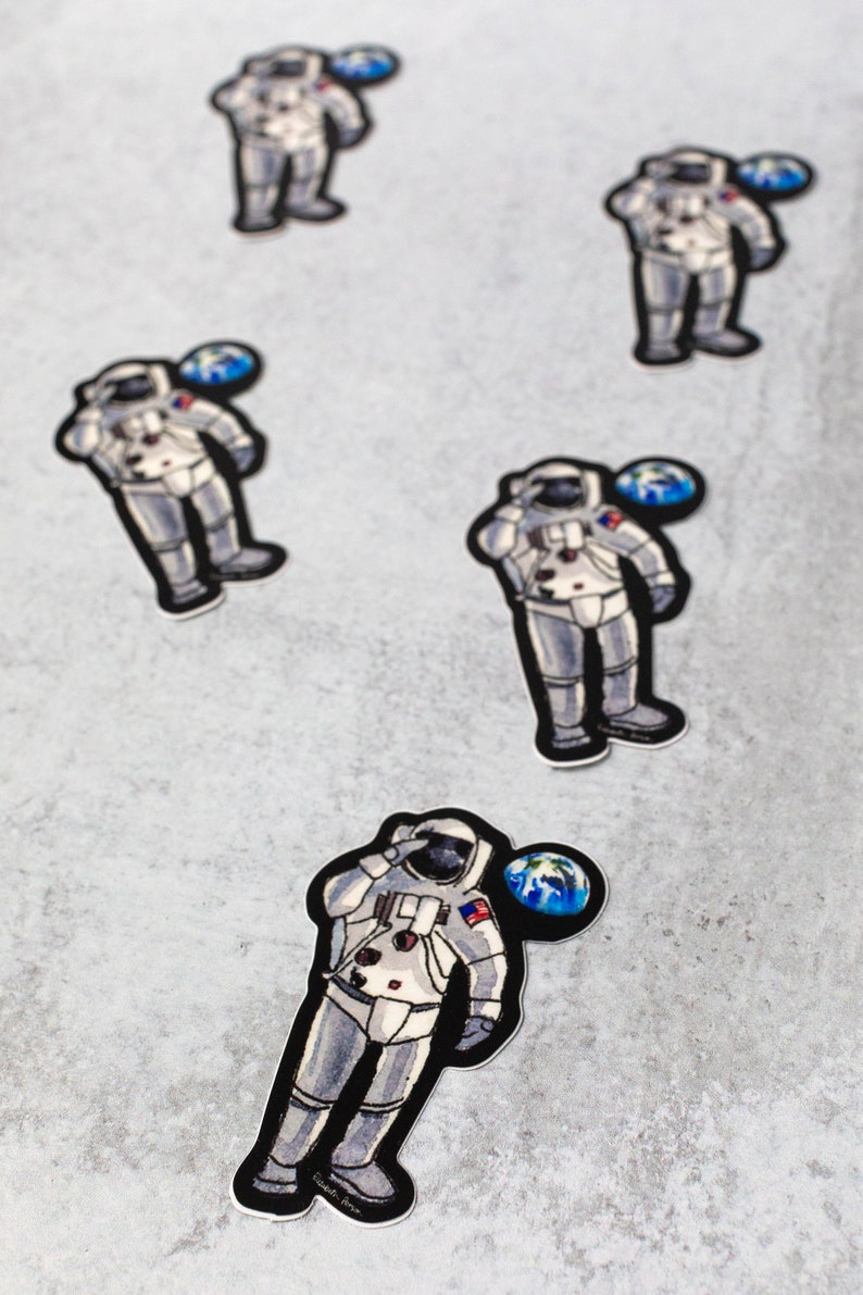 Astronaut Watercolor Vinyl Sticker Moon Landing Apollo 11 | Etsy