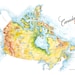Canada Map Watercolor Illustration Country Map Canadian Province Map ...