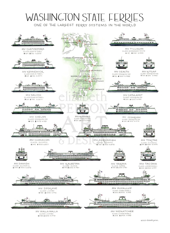 Seattle Ferry Boat Map