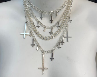 Inverted Cross Necklace - Etsy