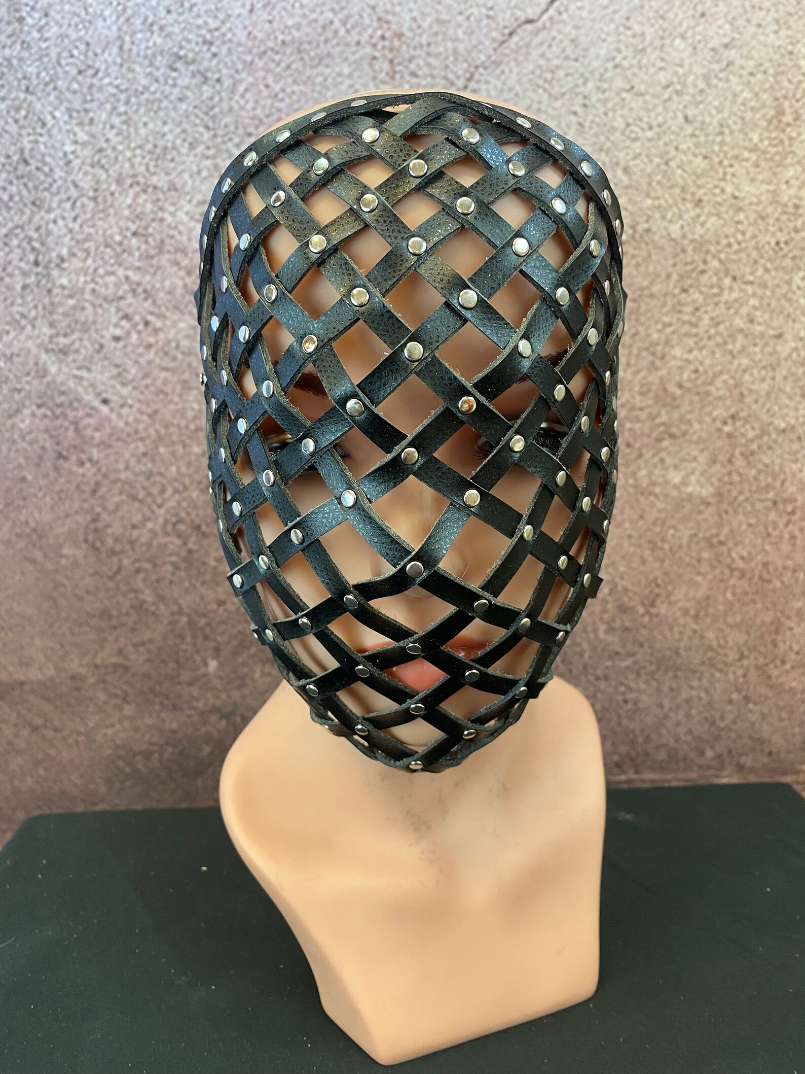 The Hellraiser Leather Full Mask Leather Mask Fashion Face | Etsy