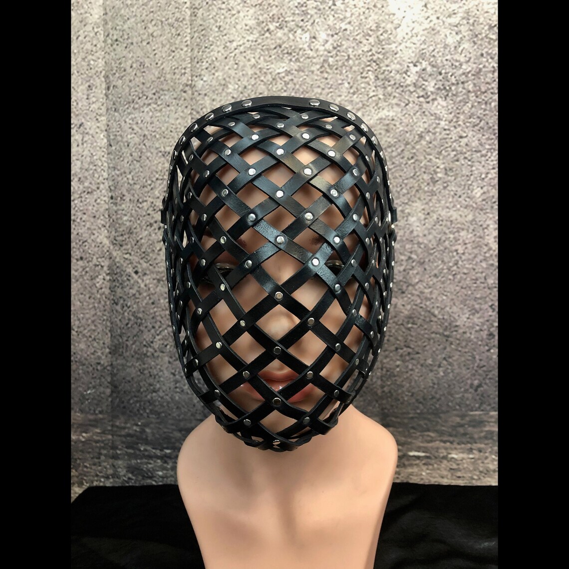 The Hellraiser Leather Full Mask Leather Mask Fashion Face | Etsy