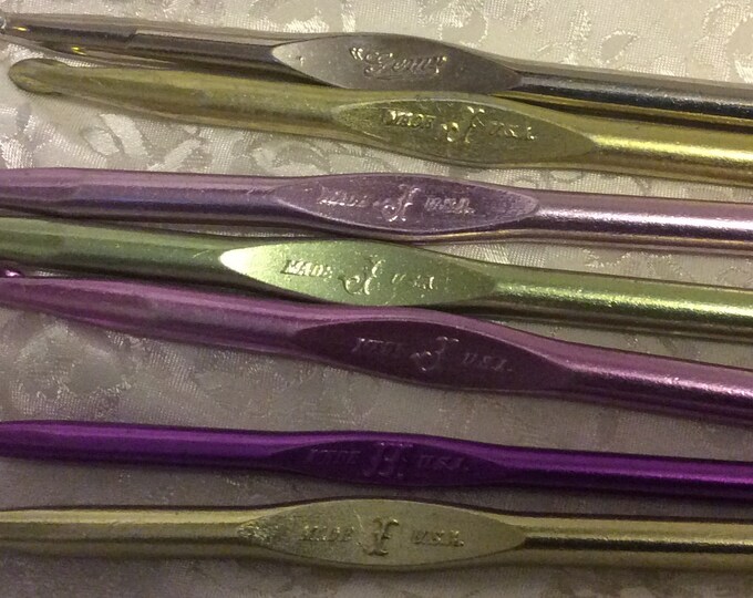 GEM, Made in USA, Smooth Aluminum, Crochet Hook, Standard Hook, Sizes F ...