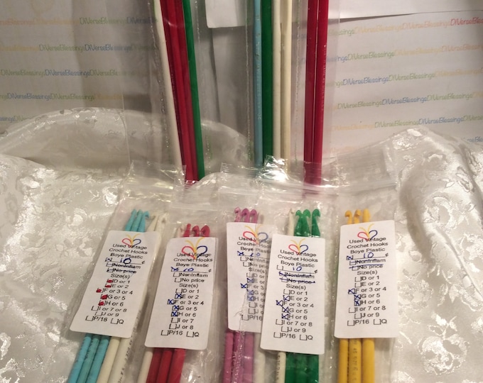 Boye Brand, Vintage Plastic, 10 Cent Mark, Crochet Hooks, Small Lots ...