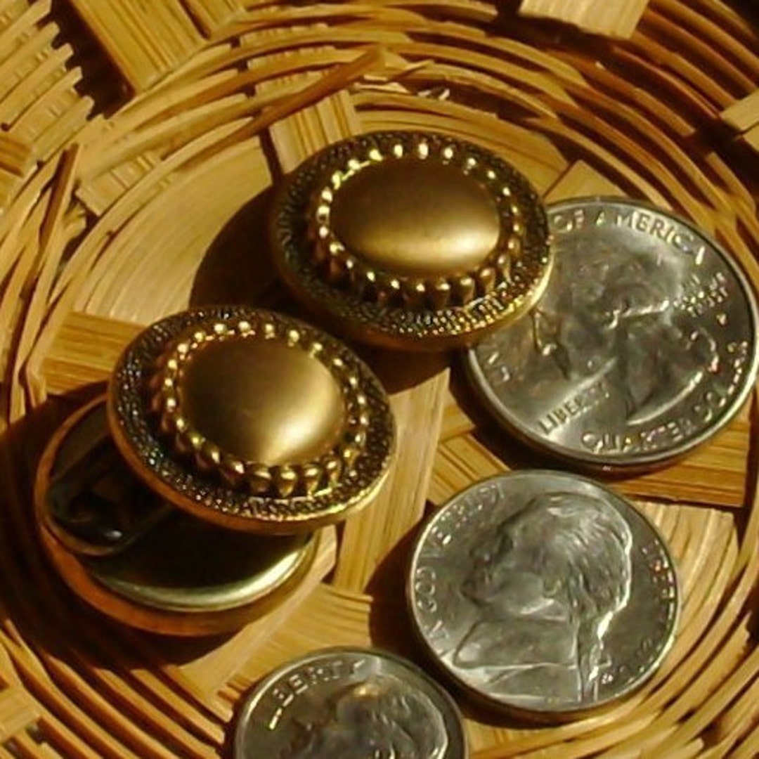 BOTONES, Metal tono dorado, Botones de vástago, Lote pequeño, 2 o 3 ...