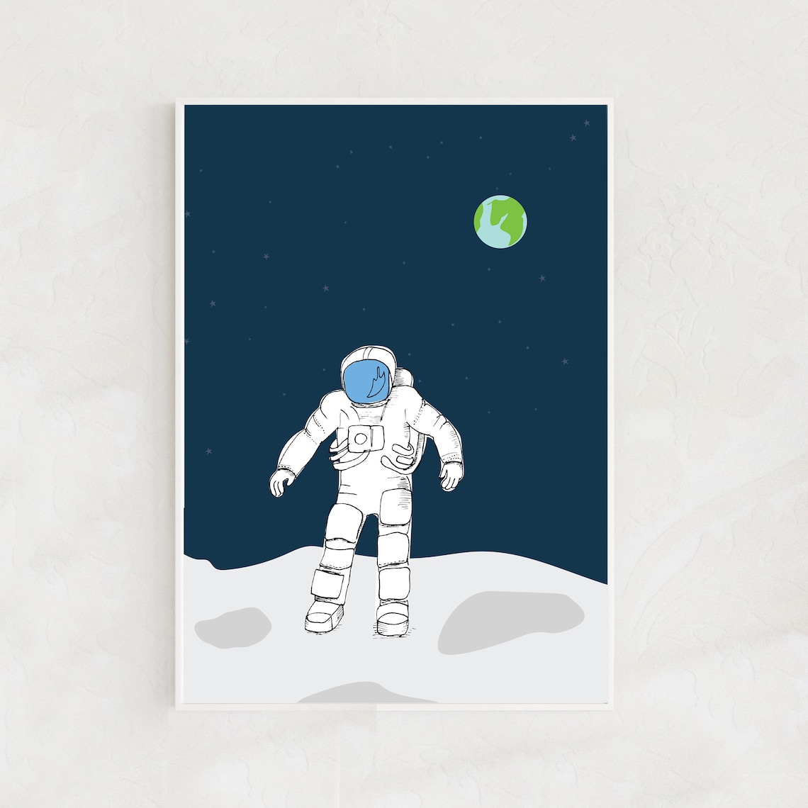 PRINTABLE Gallery Wall Nursery Prints Bundle, Space Theme Nursery, 3 ...