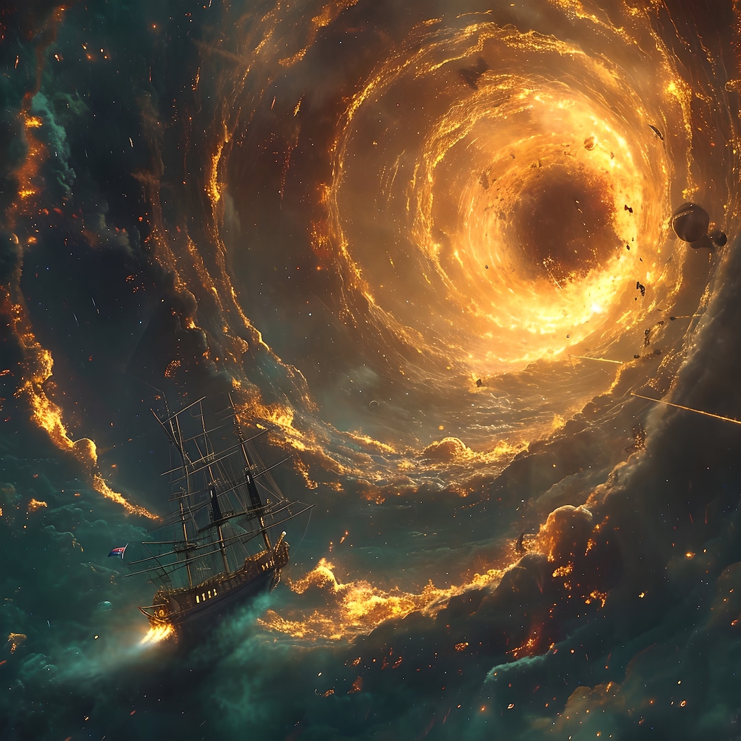 Treasure Planet Midjourney. Pirate Ship Sailing Through Space. - Etsy UK