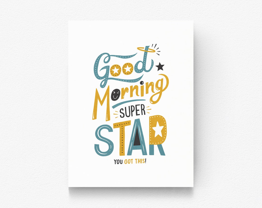 Printable Typography Wall Art, Printable Wall Art, Good Morning Artwork ...