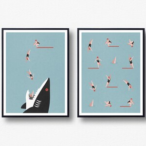 Summer Wall Art, Swimmers Art Print, Swimmers Print, Modern Summer Wall ...