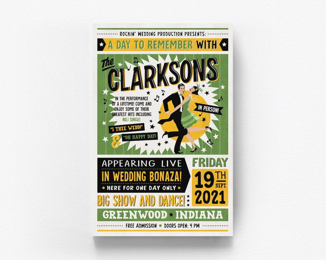 Custom Anniversary Art Print: Vintage Show Poster (digital Download) - Etsy
