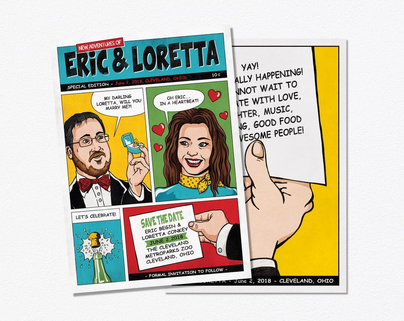 Printable Save the Date / Comic Book Save the Date Unique | Etsy
