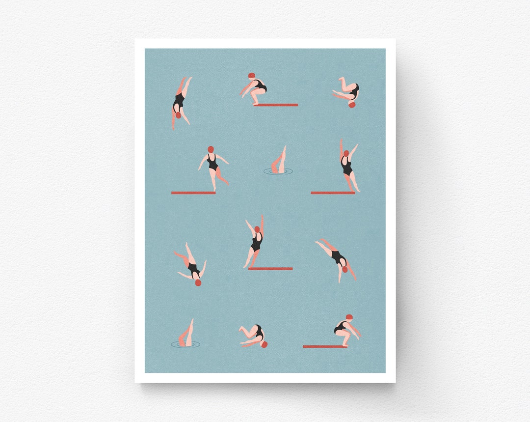 Summer Wall Art, Swimmers Art Print, Swimmers Print, Modern Summer Wall ...