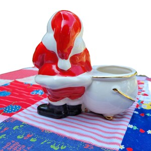 Vintage Santa Claus Planter Christmas Kettle & Bell Ringer Red White - Etsy