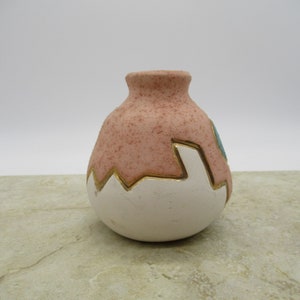 KOPA Vase Native American Pottery Pink Turquoise Blue 22k Gold Mesa ...