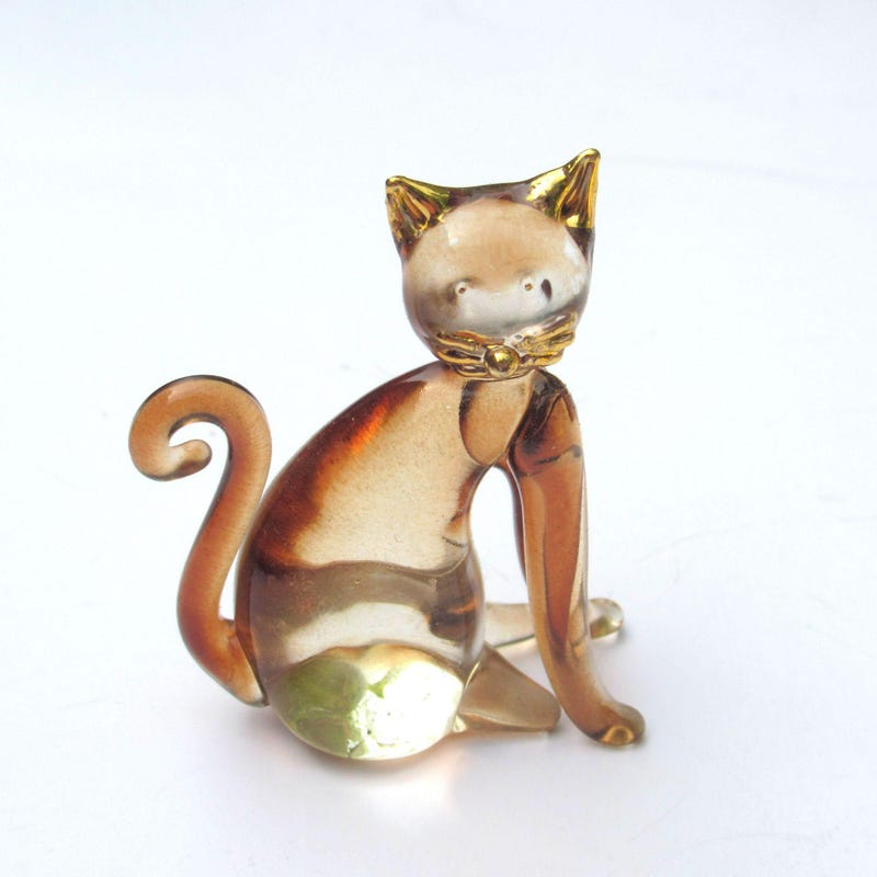 Glass Cat Figurine - Etsy