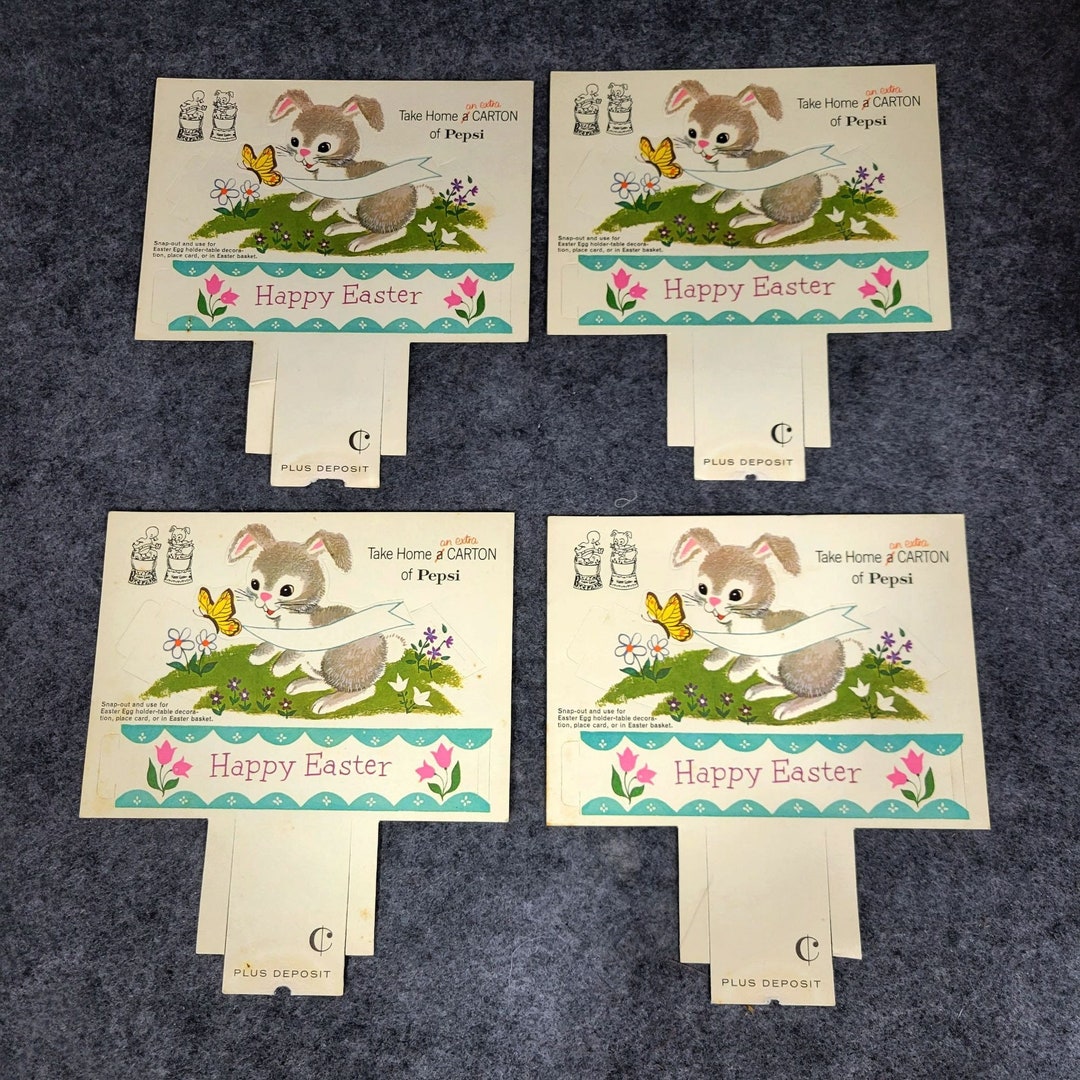 60s PEPSI Cola 4 Easter Egg Bunny Rabbit Snap Out Place - Etsy