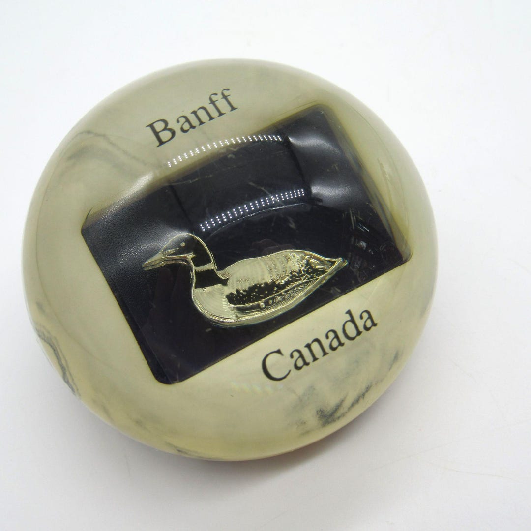 Banff Canada Park Souvenir Paperweight With Goose Image in Polyquartz ...