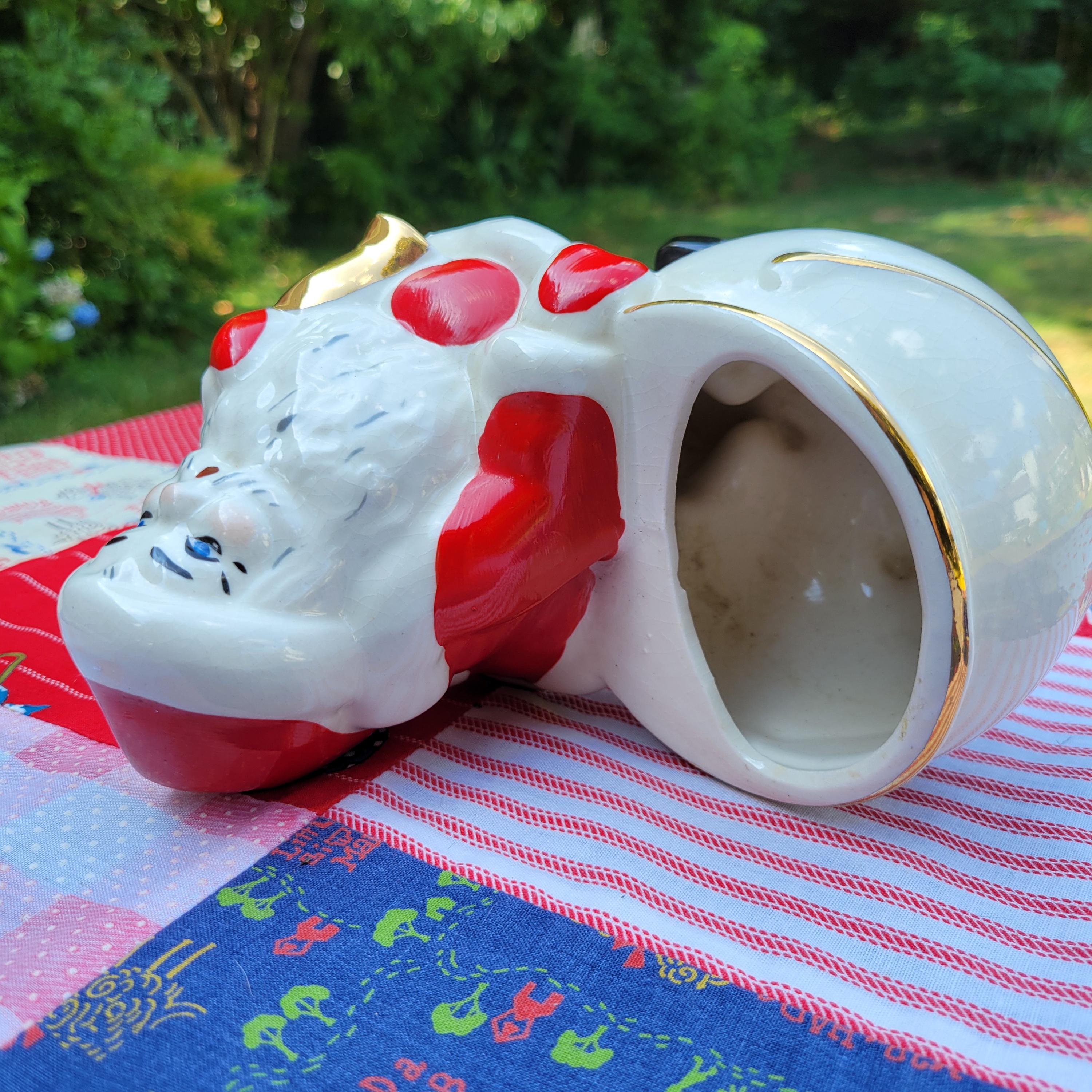 Vintage Santa Claus Planter Christmas Kettle & Bell Ringer Red White - Etsy
