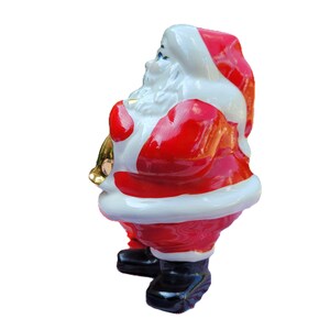 Vintage Santa Claus Planter Christmas Kettle & Bell Ringer Red White - Etsy