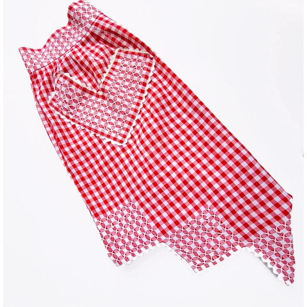 Red Gingham Apron - Etsy
