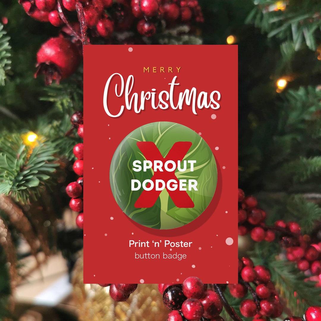 Sprout Dodger Button Badge 38mm Christmas Gifts, Christmas Eve Box ...