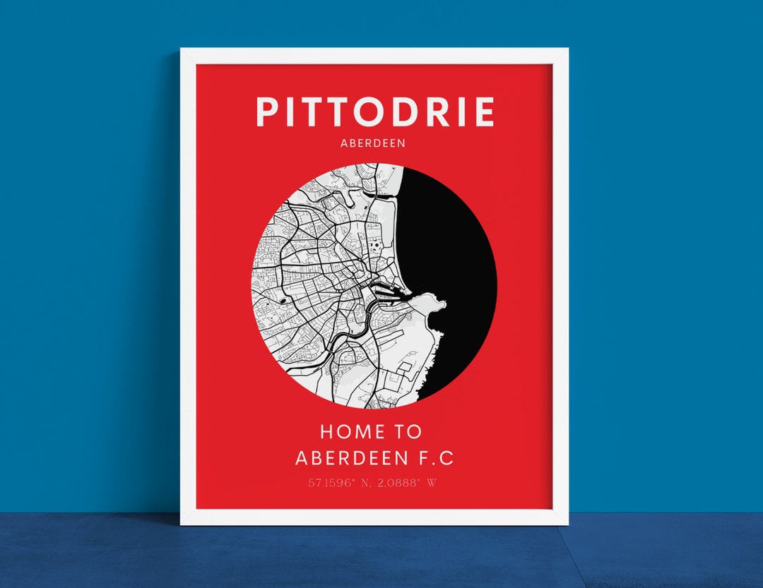 Aberdeen FC Print / Pittodrie Stadium Map Print / Aberdeen FC - Etsy ...