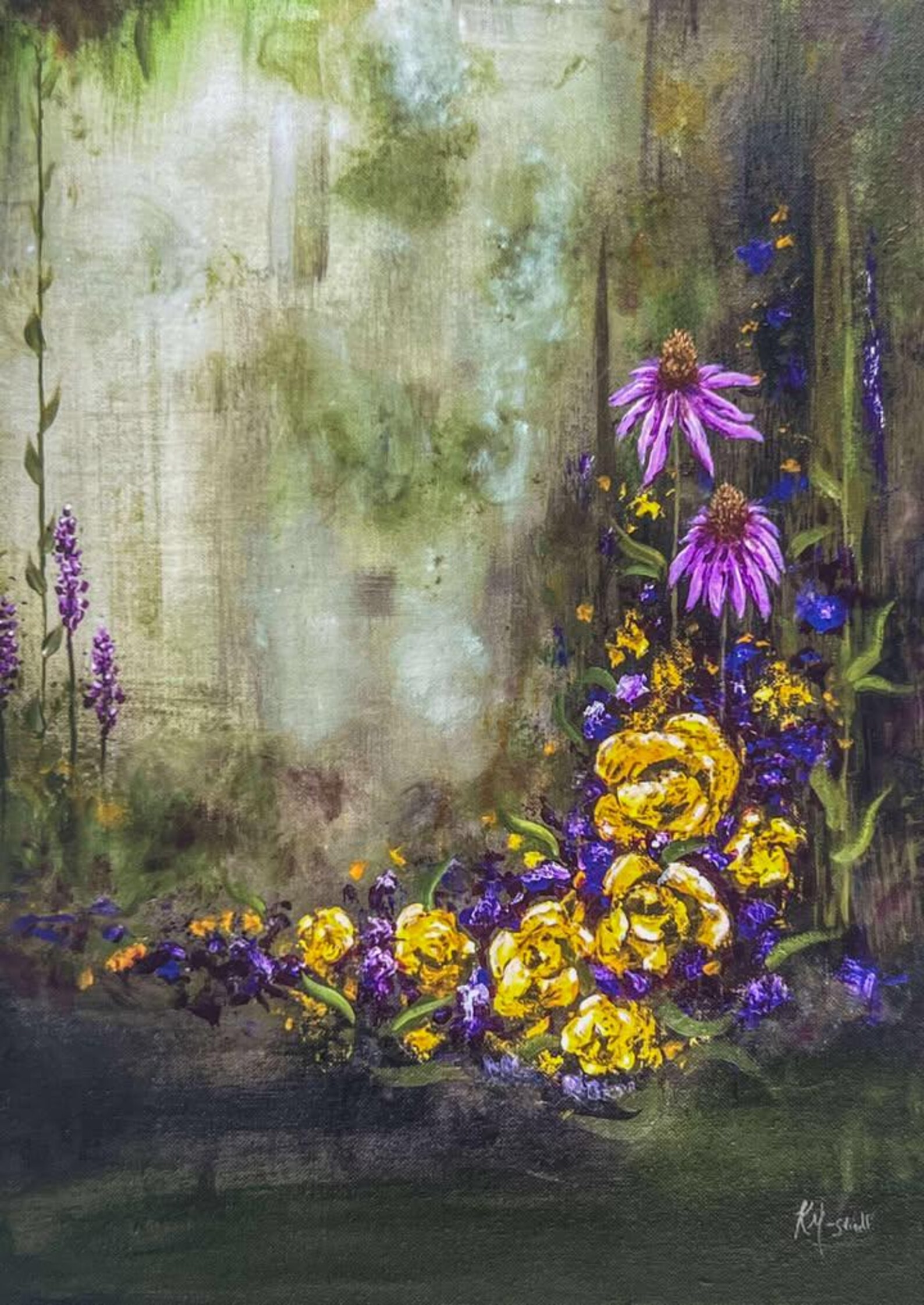 Floral Abstract Fine Art Print, Floral Print, Yellow Florals - Etsy