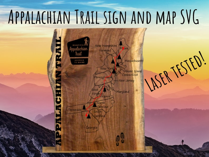 Appalachian Trail SVG, AT Trail Hiking SVG, Appalachian Trail Map ...
