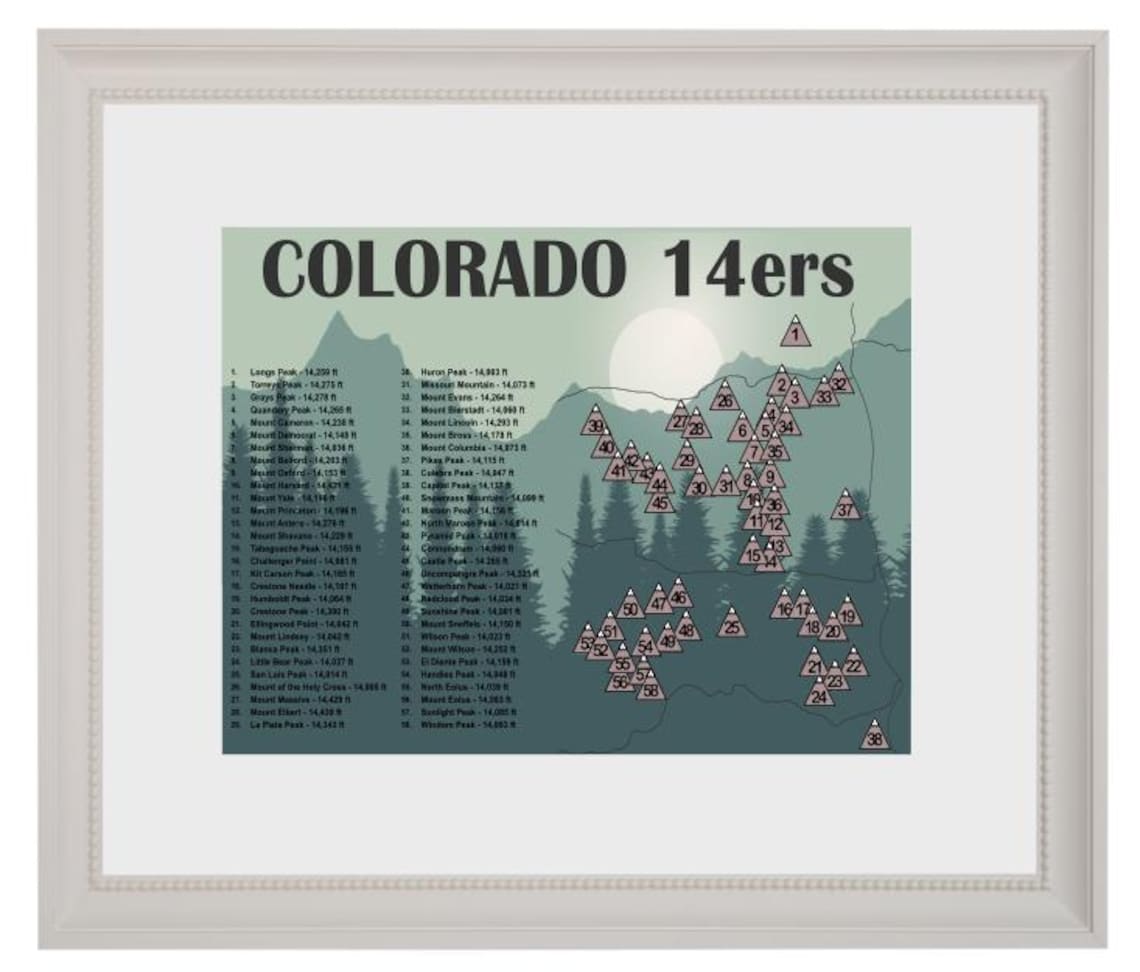 Printable Colorado Fourteener Map, Colorado 14er List, Colorado 14ers ...