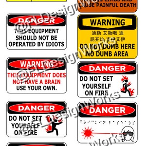 Funny Danger Stickers SVG and Warning Labels SVG for Men, Women, Hard ...
