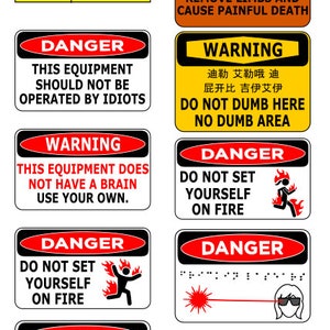 Funny Danger Stickers SVG and Warning Stickers SVG for Men, Women, Shop ...