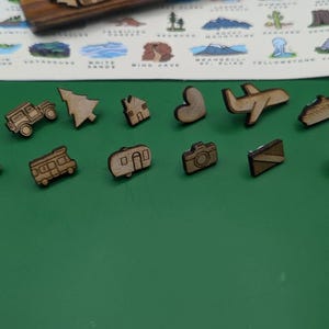 Wooden Pine Tree Pins, Boot Map Push Pins, National Park Pins, Camper ...