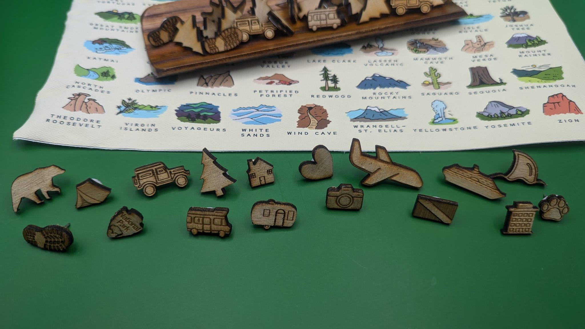 Wooden Pine Tree Pins, Boot Map Push Pins, National Park Pins, Camper ...