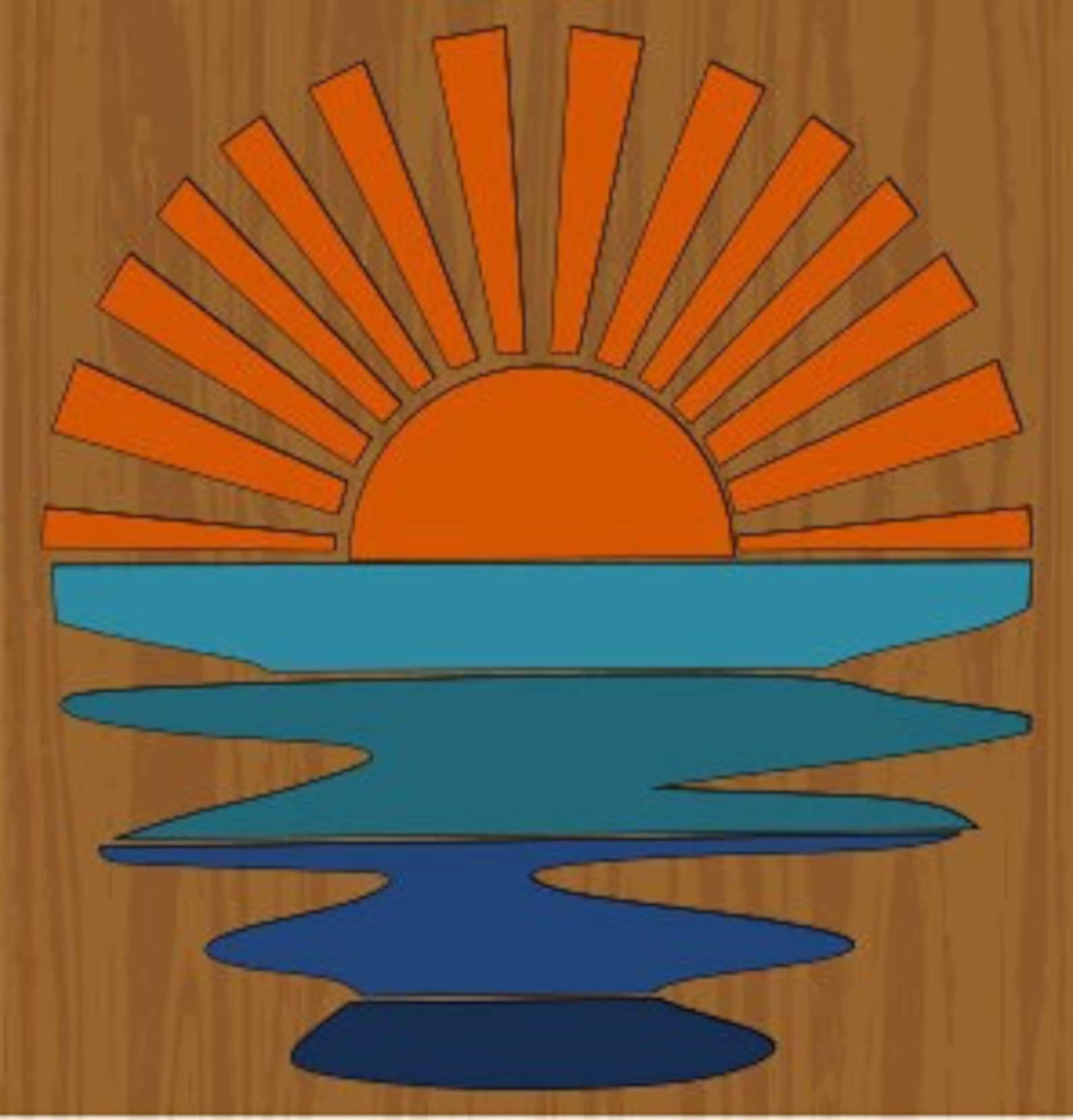 Sunset SVG, Sunset Lines SVG, Retro Sunset SVG, Sunrise Color Svg ...
