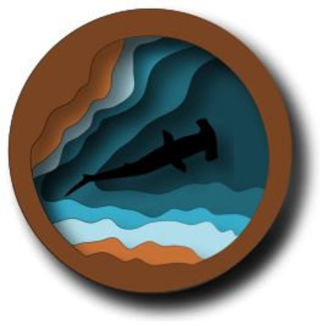 3D Shark SVG, Shark Wood SVG, Shark Ocean SVG, 3D Layered Shark and ...