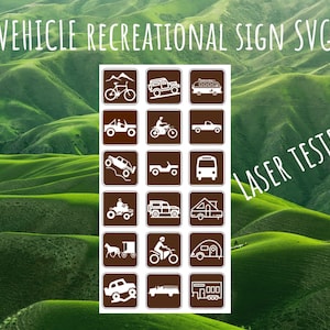 VEHICLE Recreation Symbols Brown White SVG Bundle, NPS Hike Svg, Hiking ...