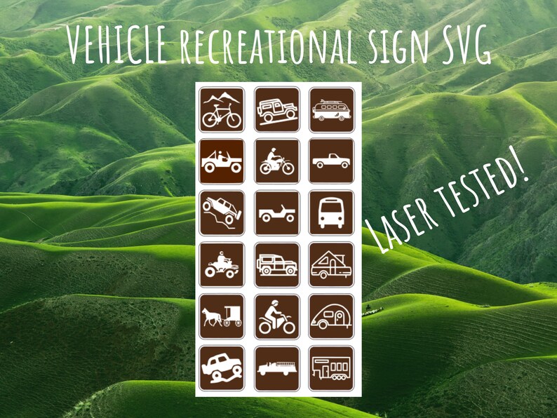VEHICLE Recreation Symbols Brown White SVG Bundle, NPS Hike Svg, Hiking ...