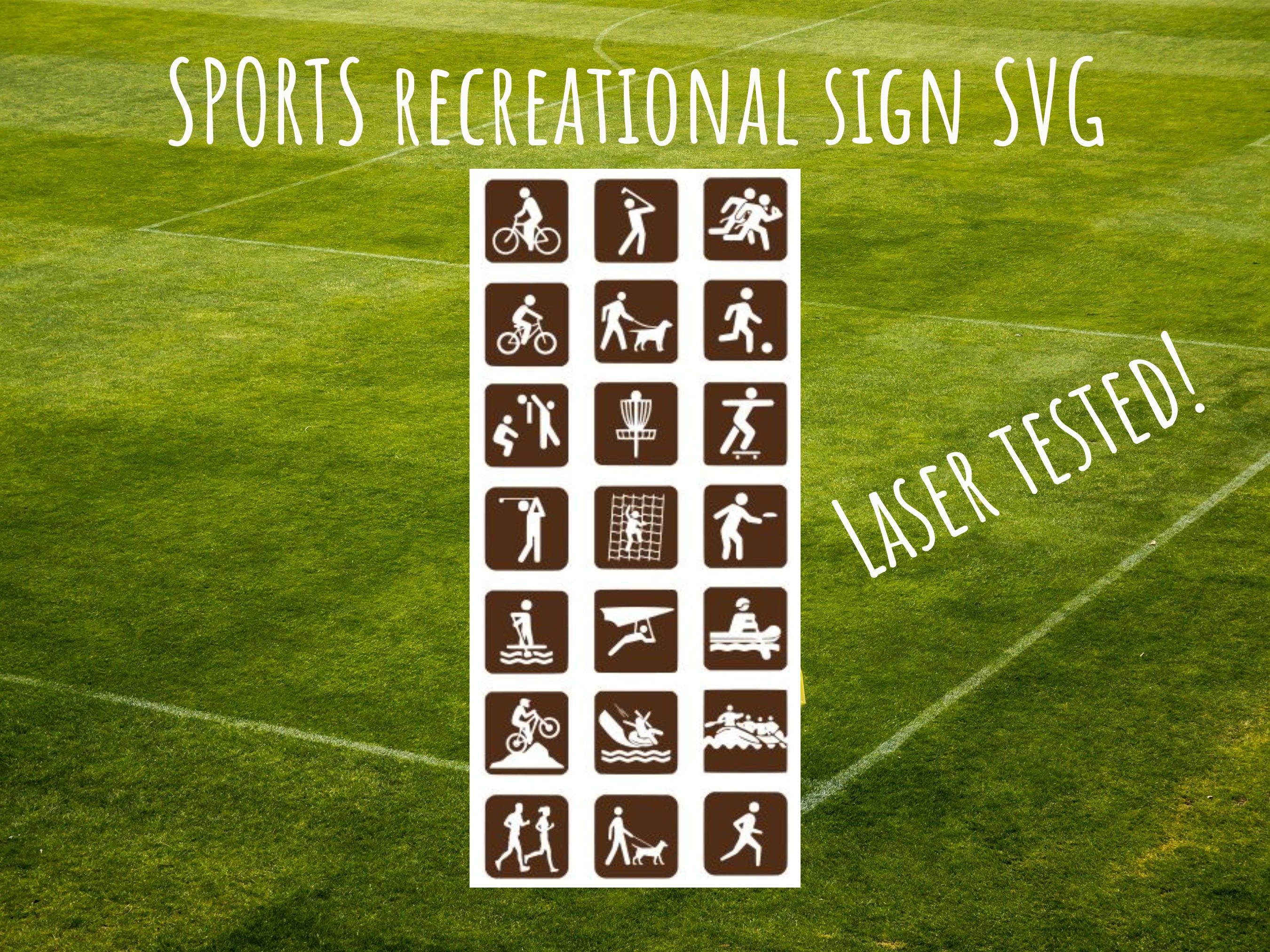 SPORTS Recreation Symbols Brown White SVG Bundle, NPS Hike Svg, Hiking ...