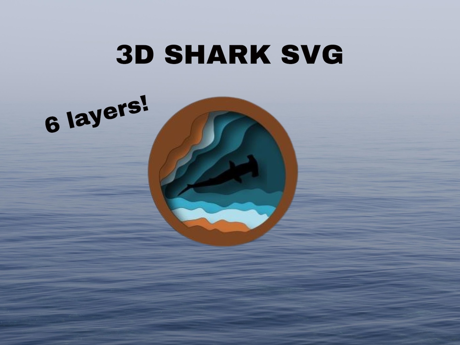 3D Shark SVG, Shark Wood SVG, Shark Ocean SVG, 3D Layered Shark and ...