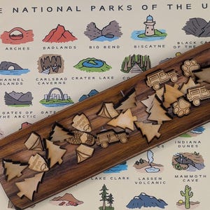 Wooden Pine Tree Pins, Boot Map Push Pins, National Park Pins, Camper ...