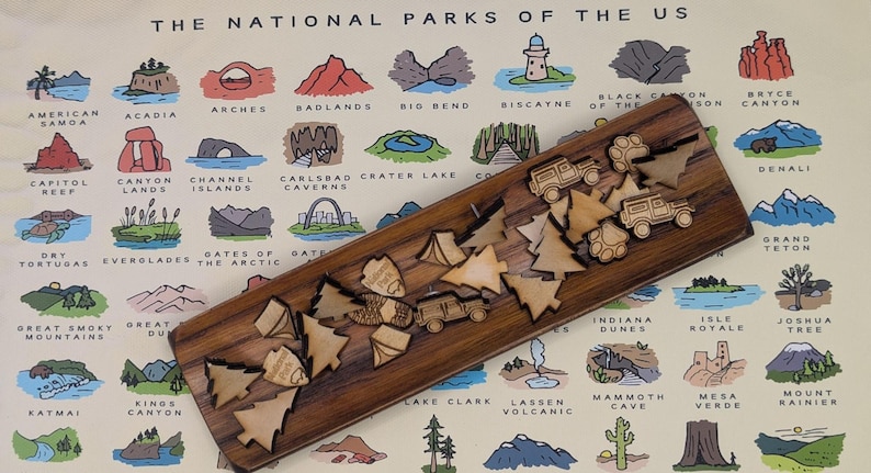 Wood Travel Map Pins, Boot Tree Push Pins, National Park Map Pins ...