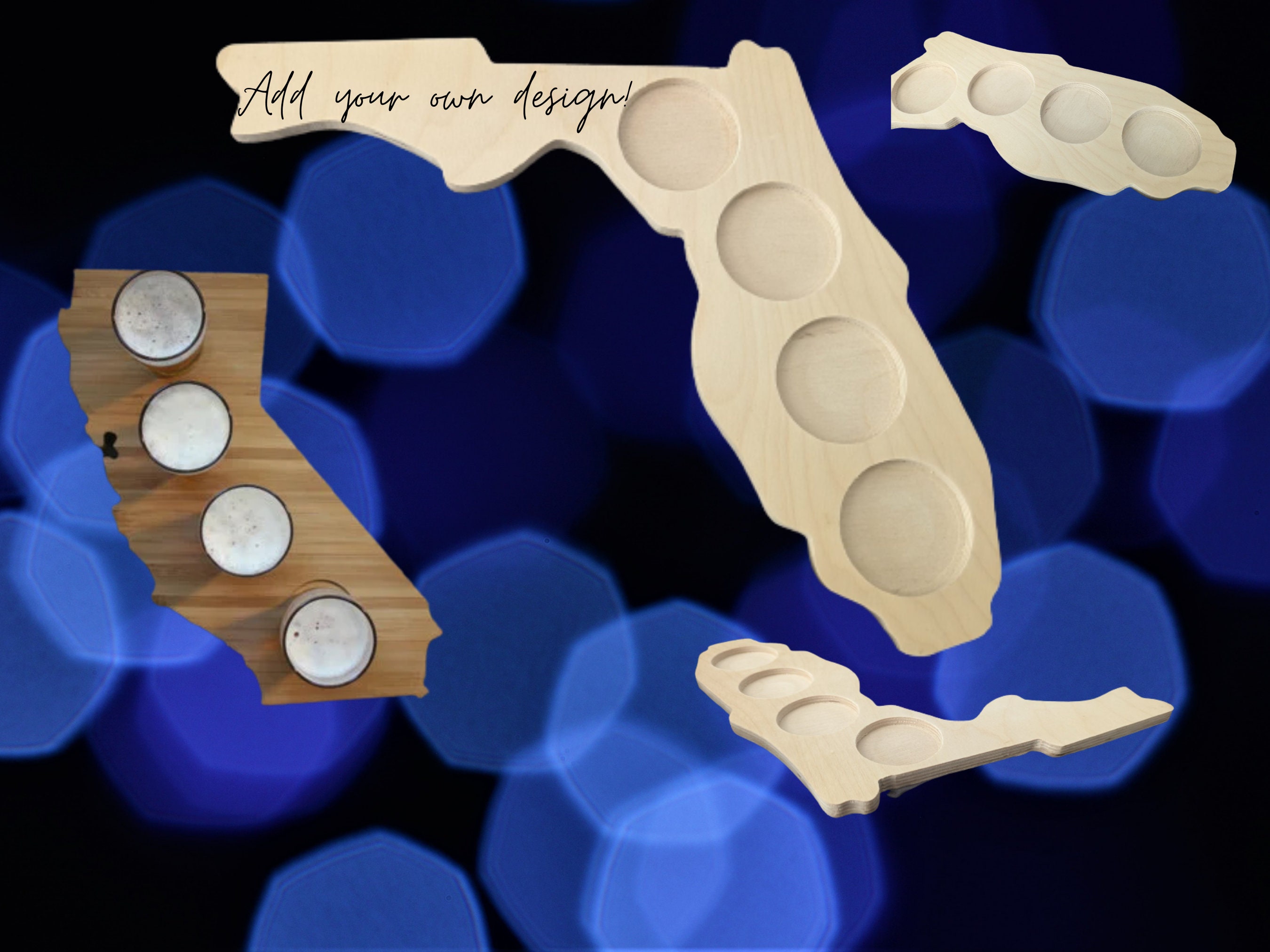 Beer Flight Tray Files For All 50 States Beer Serving Tray In Shapes Of All States Svg Dxf
