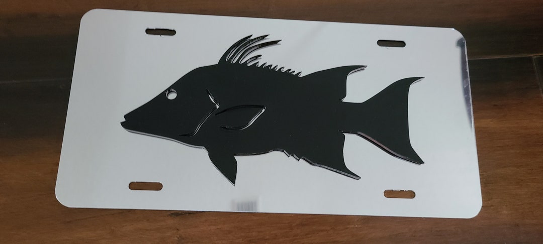 Hogfish License Plate, License Plate Fishing, Front Fish License Plate ...
