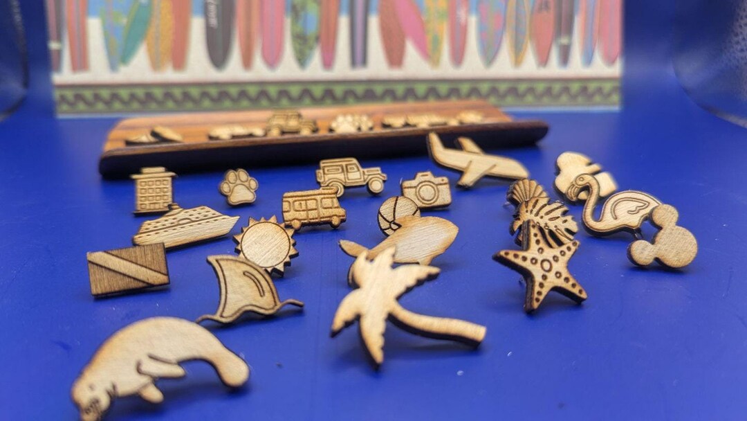 Wooden Beach Push Pins, Travel Map Push Pins, National Park Pins ...