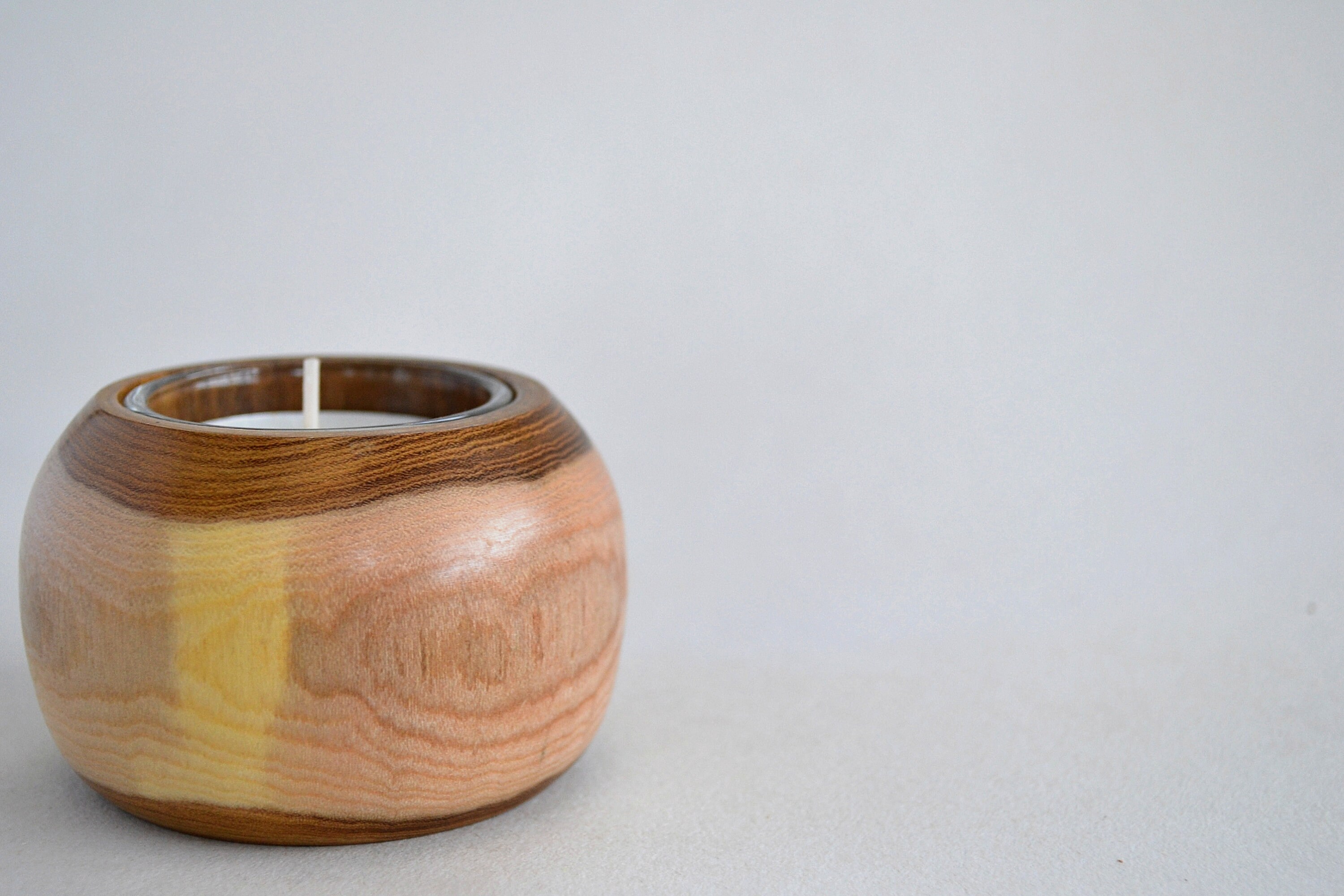 Wooden Tea Light Candle Holder Hand Turned LABURNUM Tea | Etsy