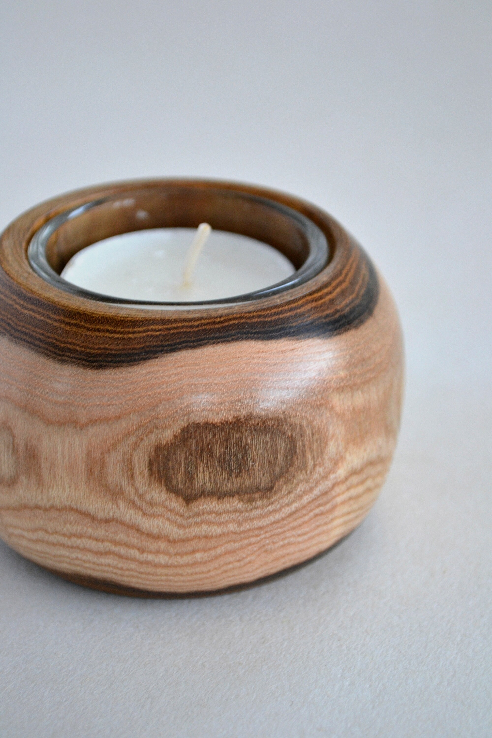 Wooden Tea Light Candle Holder Hand Turned LABURNUM Tea | Etsy