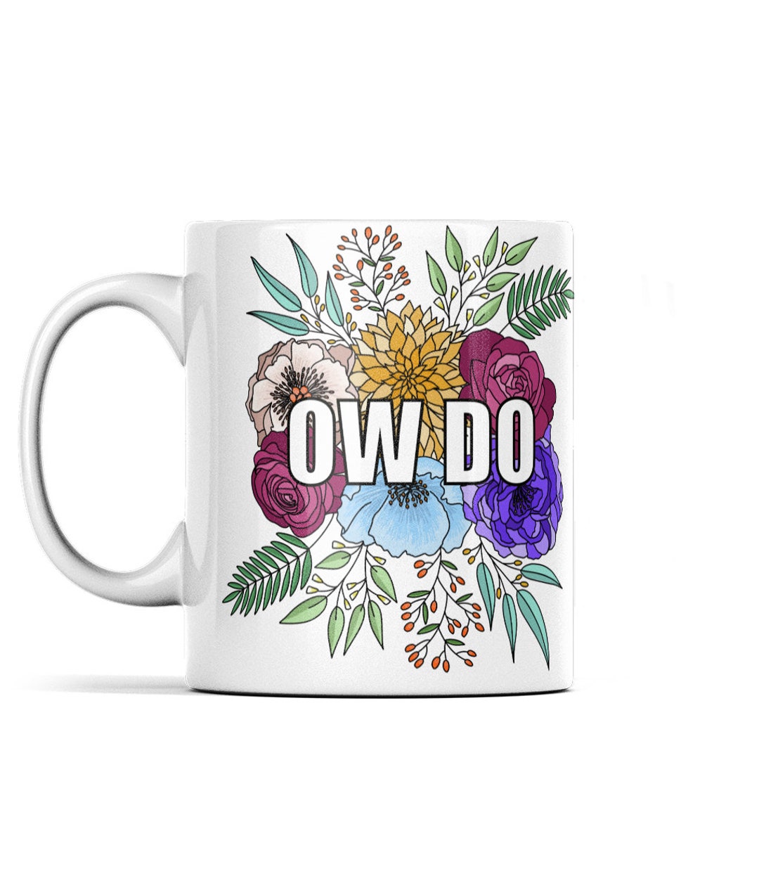 Original Floral Yorkshire Slang Mug ‘ow Do’ Floral Yorkshire Saying Cup ...