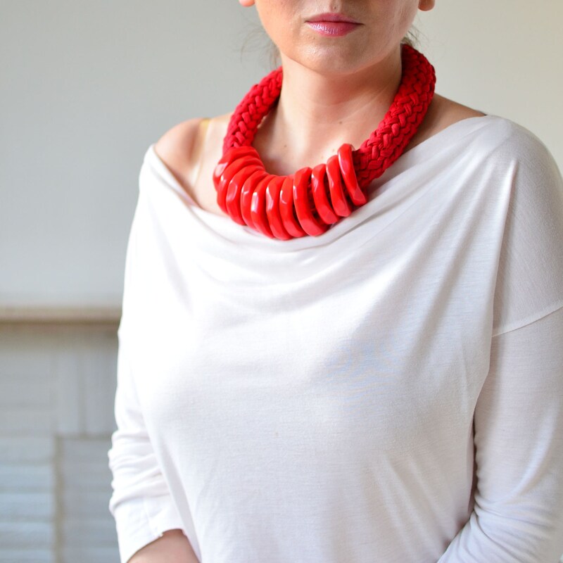 Red Necklace - Etsy