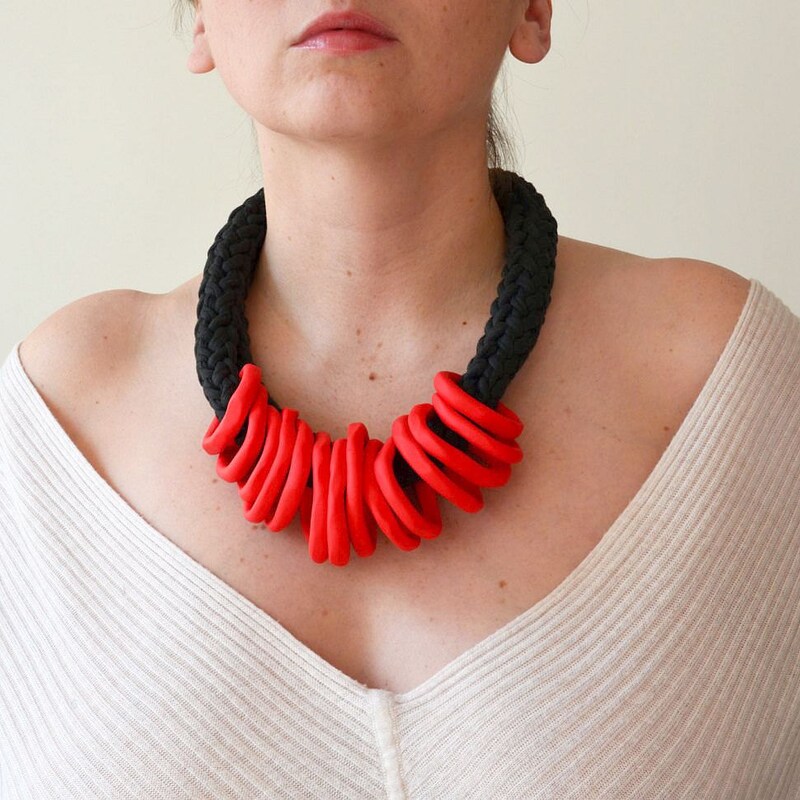 Red Necklace - Etsy